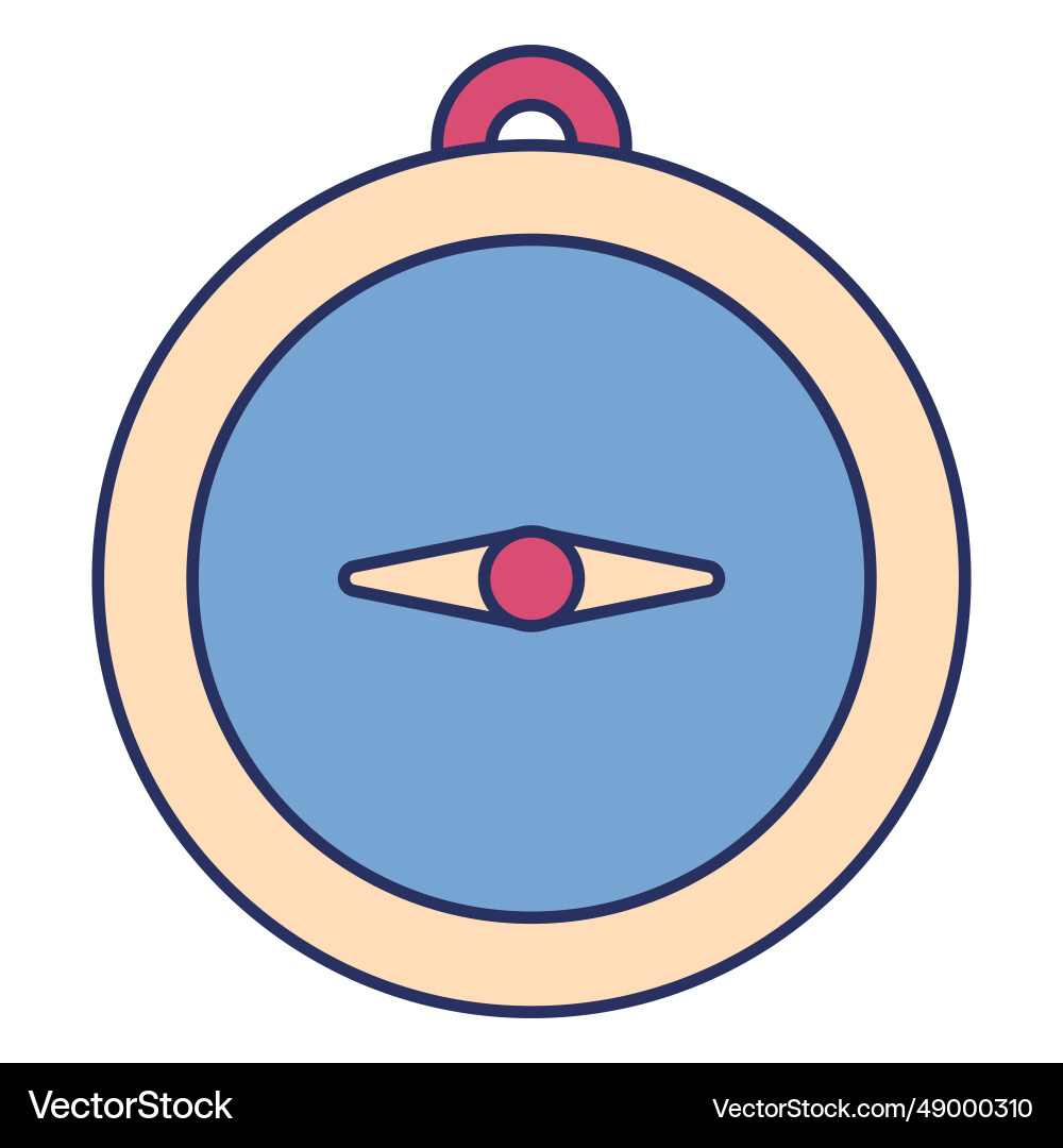 Simple compass color stroke element Royalty Free Vector