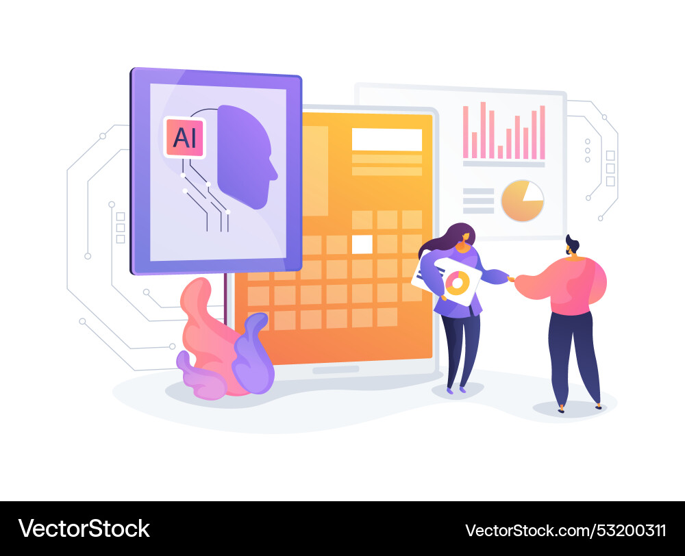 Ai-streamlined sales appointment support abstract Vector Image