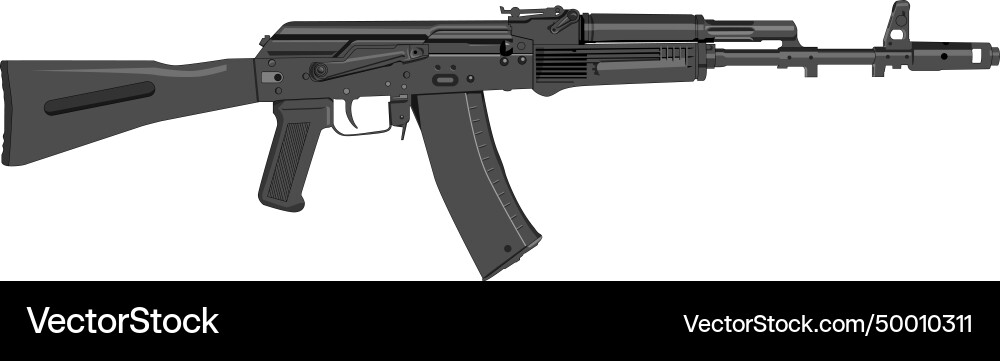 Ak 74 assault rifle side view Royalty Free Vector Image