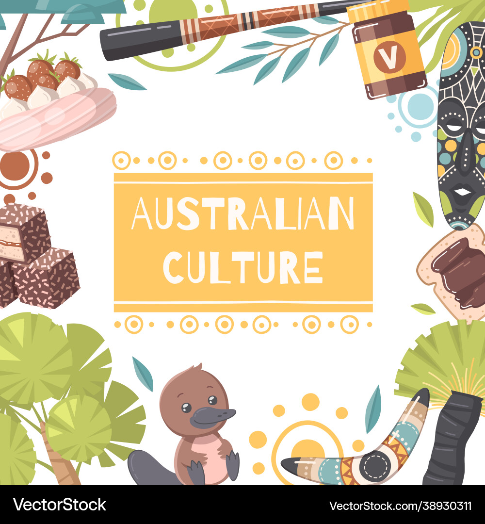 Australia cartoon frame Royalty Free Vector Image