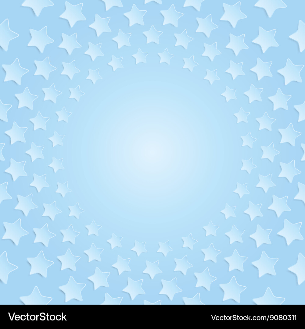 Blue stars in a circle with shadow eps 10 Vector Image