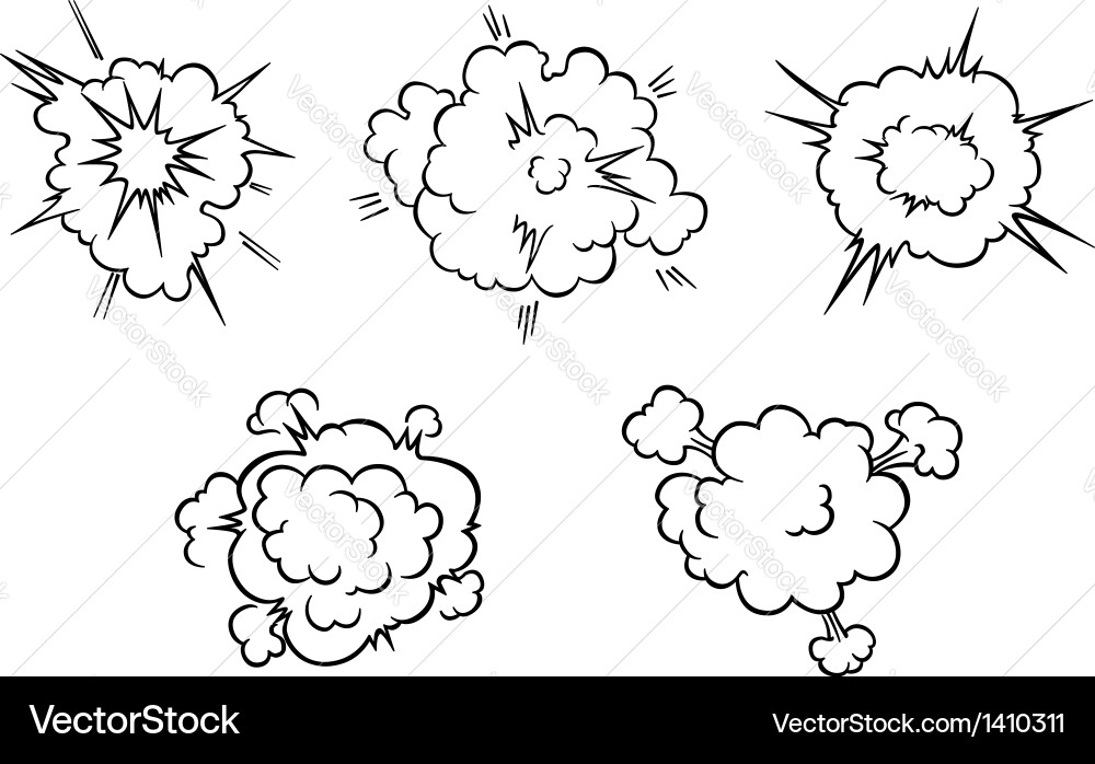 Cartoon Cloud Explosions Royalty Free Vector Image