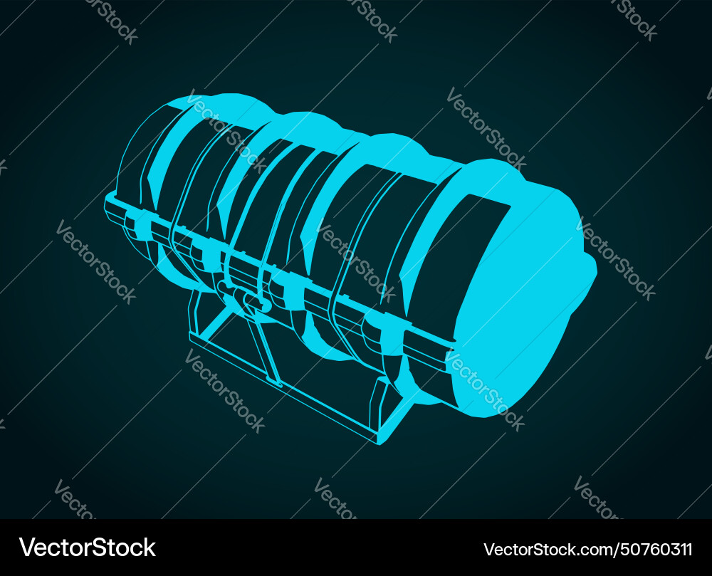 Container with life raft Royalty Free Vector Image