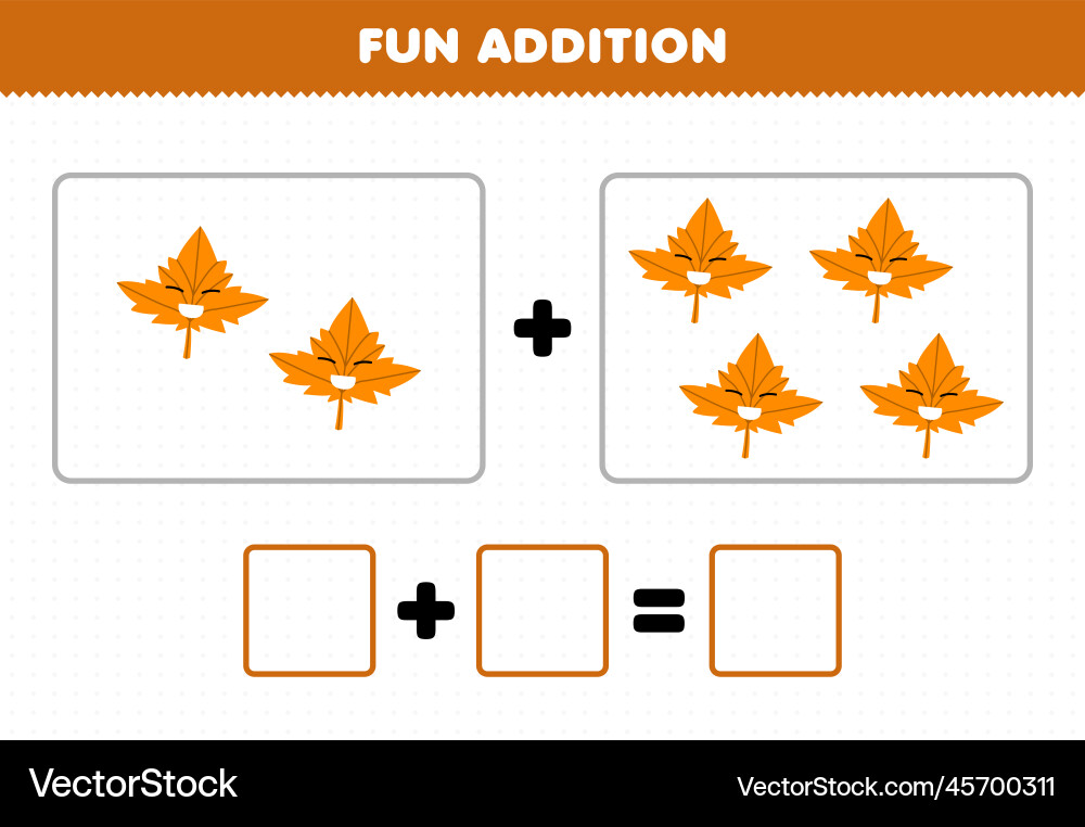 Education game for children fun addition Vector Image