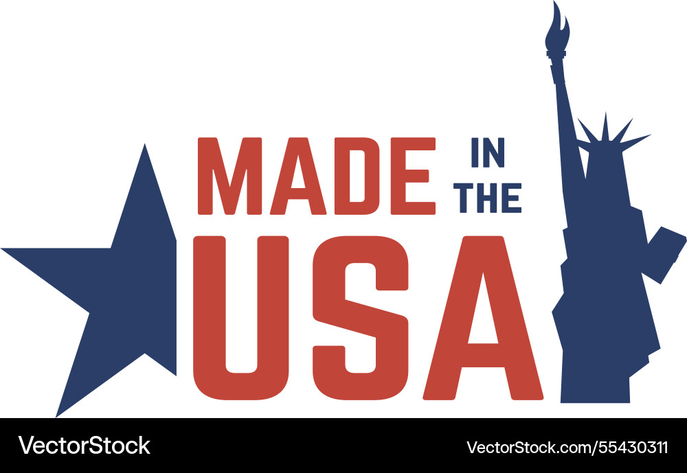 Featuring the iconic made in usa Royalty Free Vector Image
