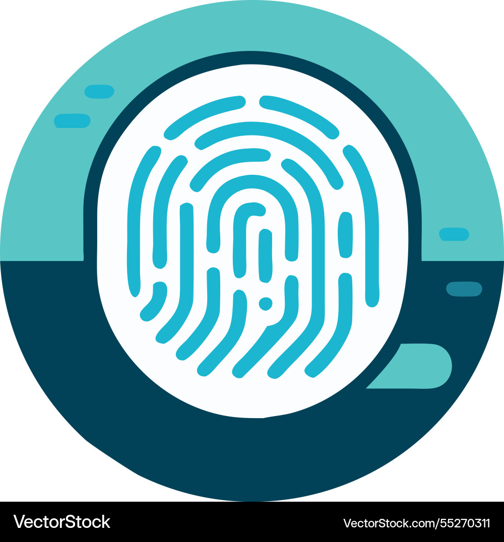 Fingerprint biometric scan identification Vector Image