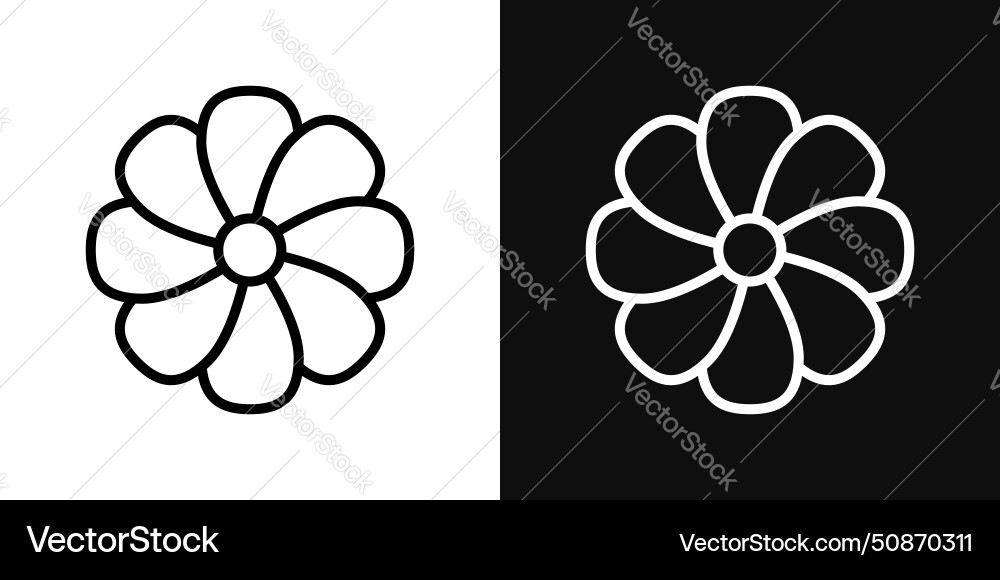 Flowers icon set floral symbol spring bloom Vector Image