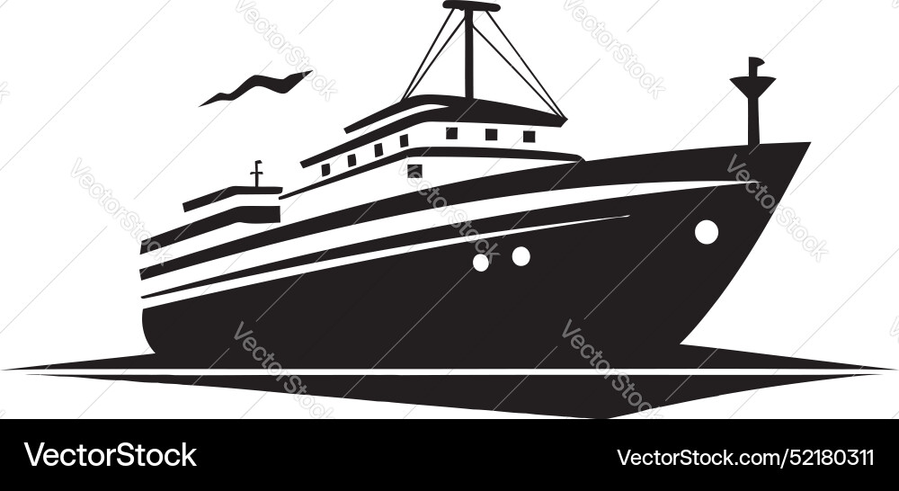 Gentle glide minimal boat logo miniature mariner Vector Image