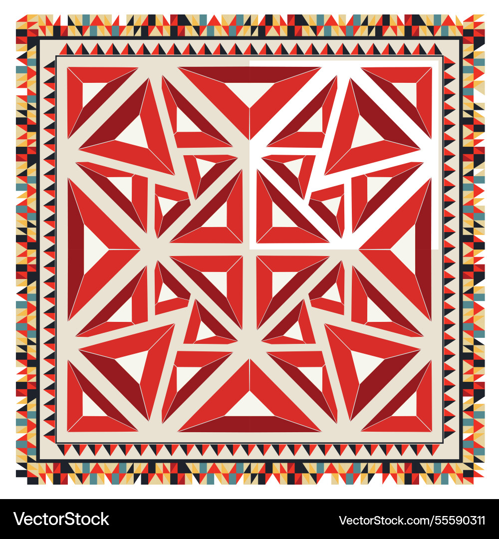 Geometric Red Triangle Print Royalty Free Vector Image