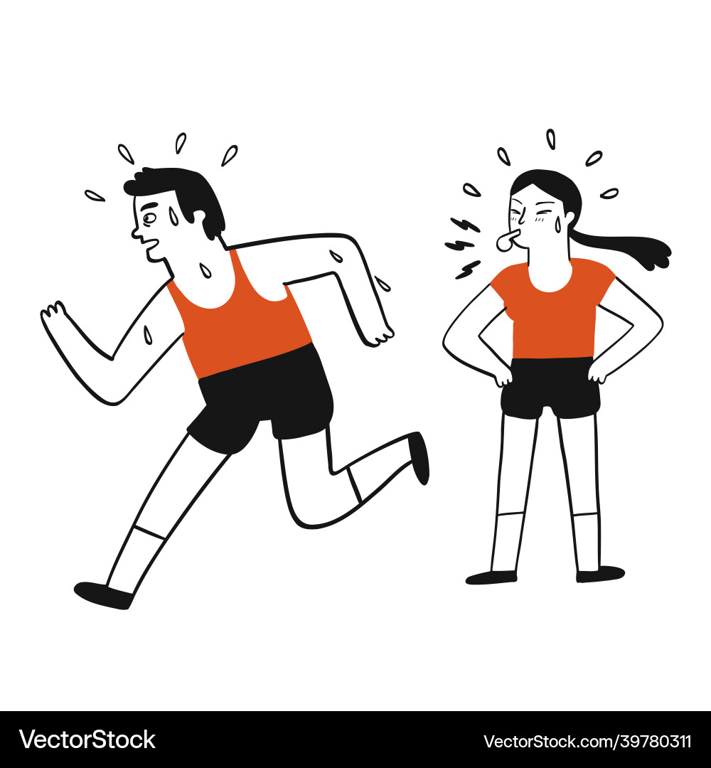 Hand drawn man practice Royalty Free Vector Image
