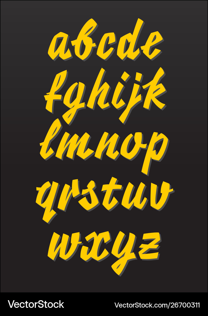 Hand Lettering Alphabet - Modern Script – Royalty-Free Vector | VectorStock