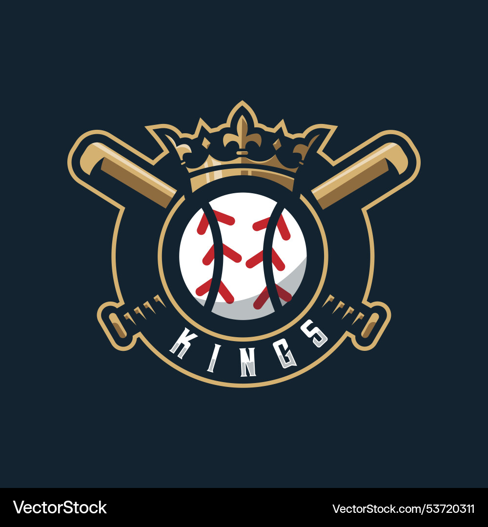 King baseball sports logo Royalty Free Vector Image