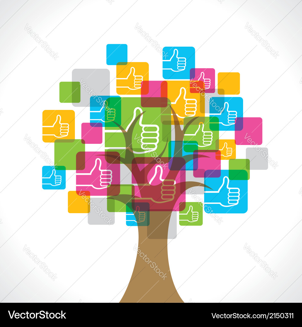 Like symbol make a tree Royalty Free Vector Image