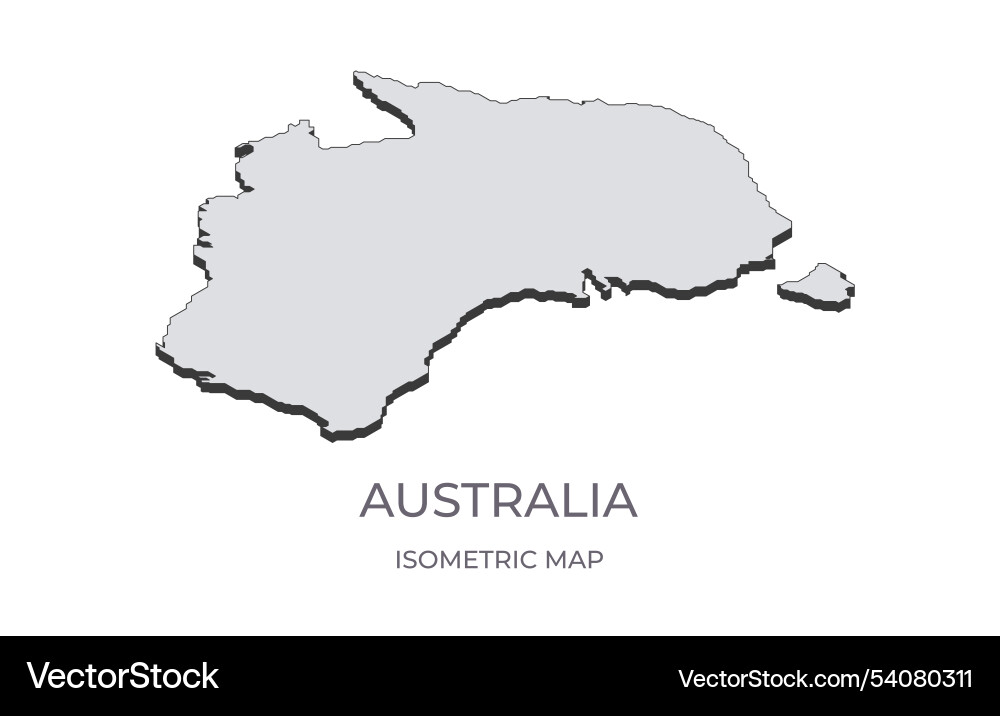 Map of the australia in simple isometric form Vector Image