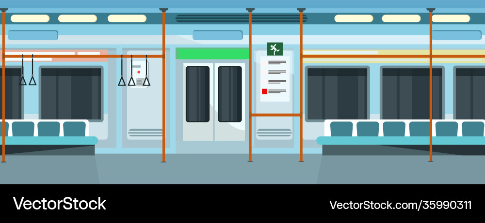 Modern comfortable subway train Royalty Free Vector Image