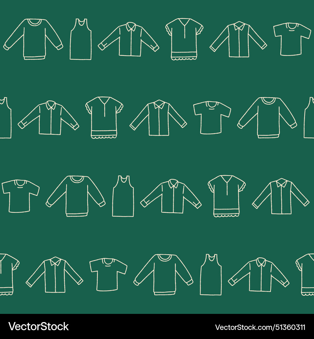 Outline collection of clothes seamless pattern Vector Image
