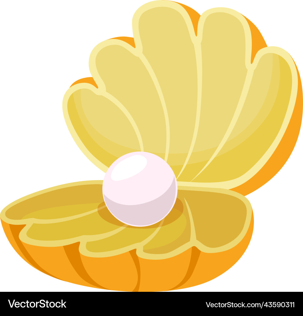 Pearl clam icon open shell ocean treasure symbol Vector Image