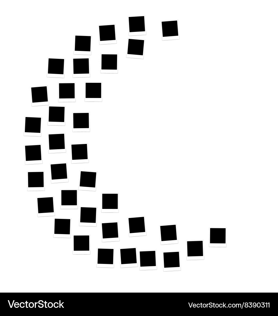 Set photo frame creative shape moon Royalty Free Vector