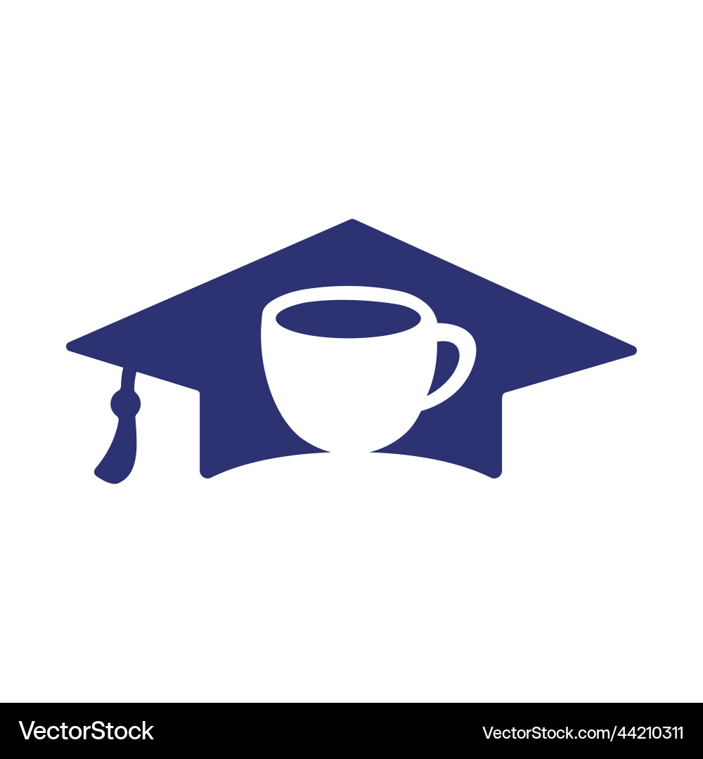 Student coffee logo design template Royalty Free Vector