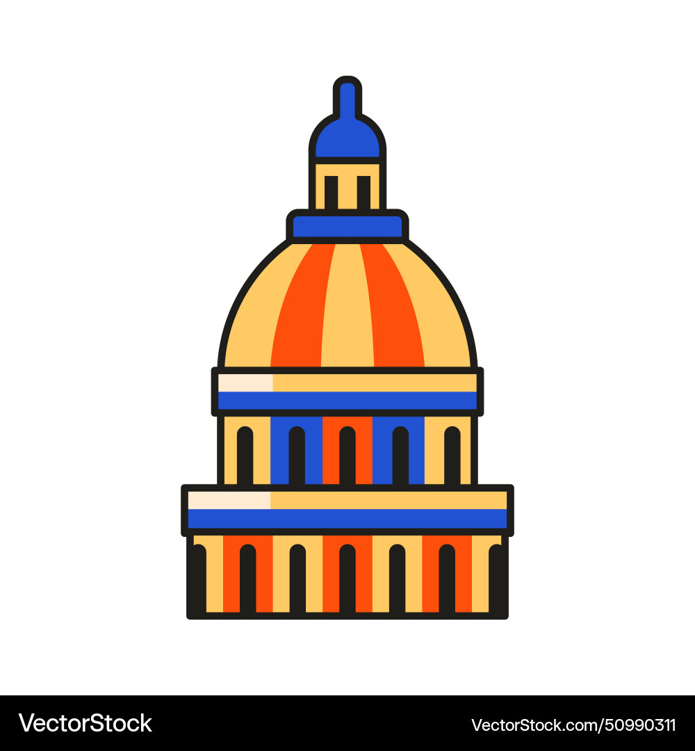 United states capitol building icon Royalty Free Vector