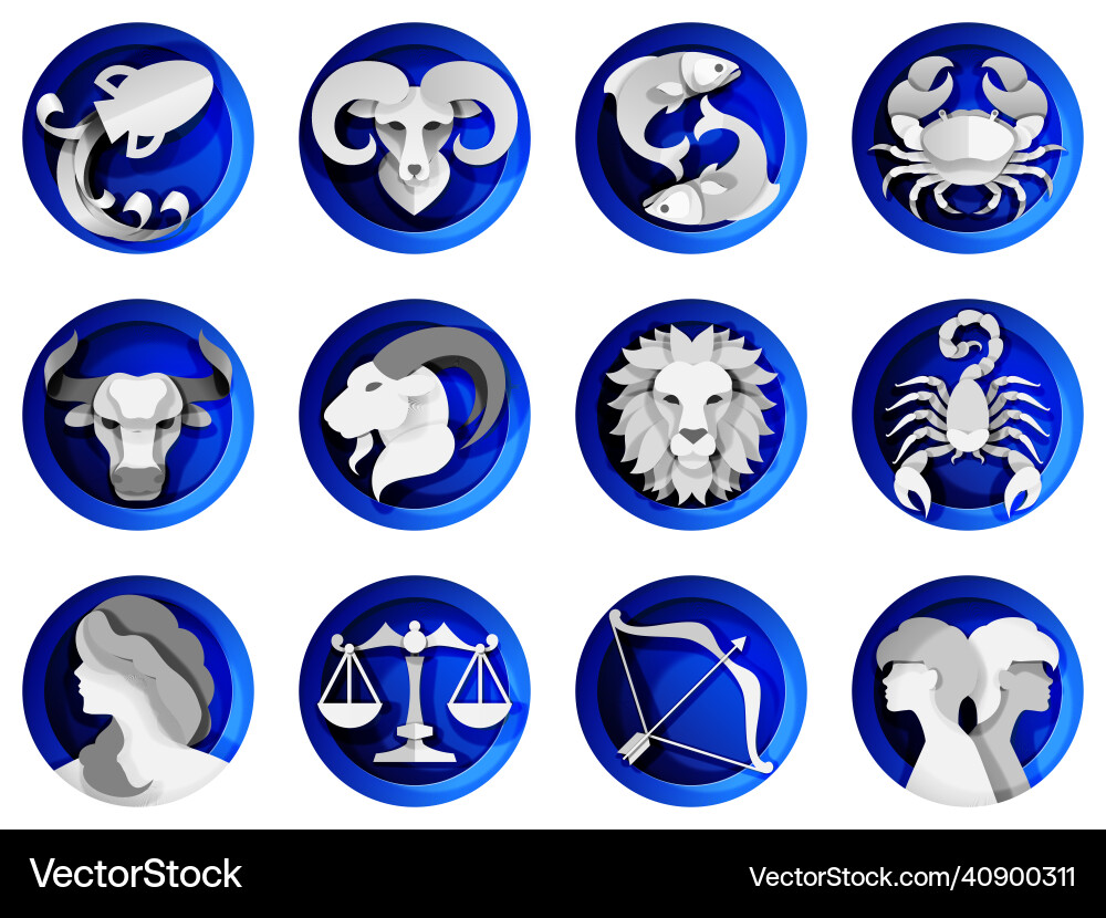 Zodiac Signs - Paper Cut Art Royalty Free Vector Image