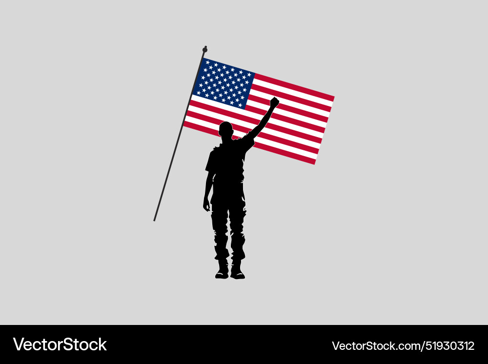 A man with american flag Royalty Free Vector Image