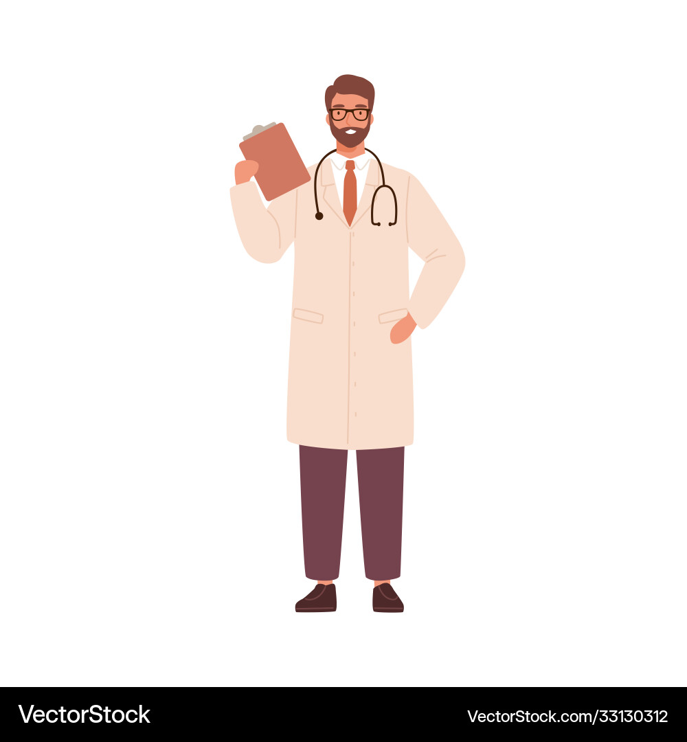 Adult man doctor physician practitioner Royalty Free Vector