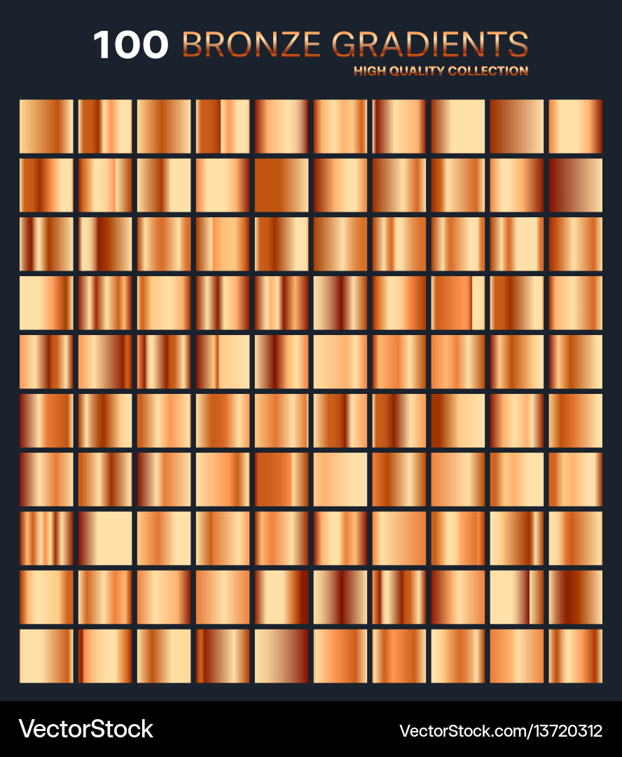 Bronze gradientpatterntemplateset colors Vector Image