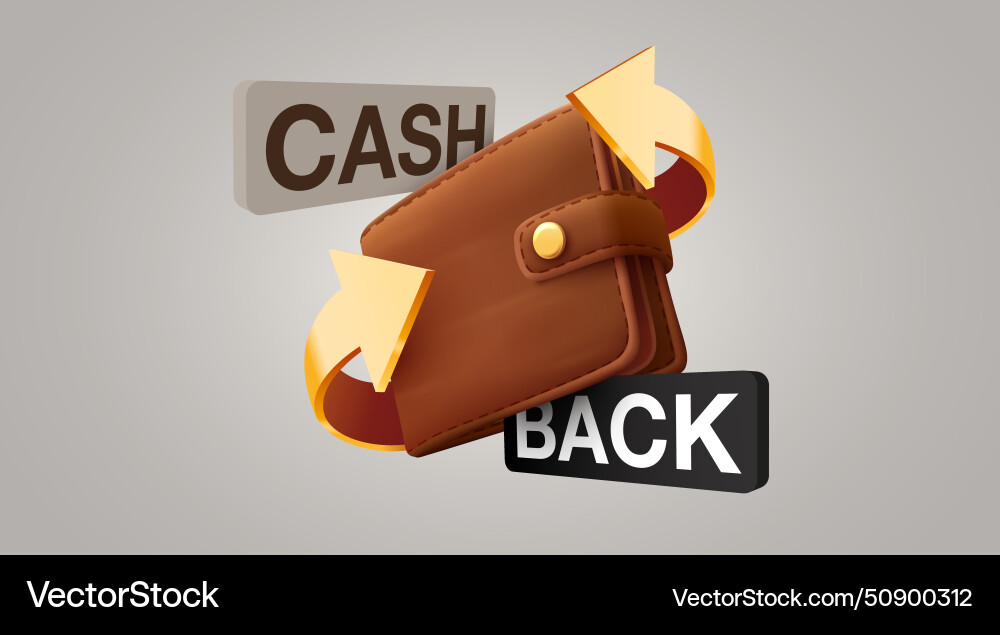 Cashback icon with wallet or money back Royalty Free Vector