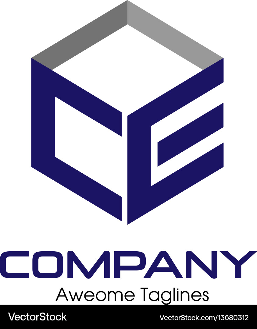 CE Box Logo - Minimalist & Modern Royalty Free Vector