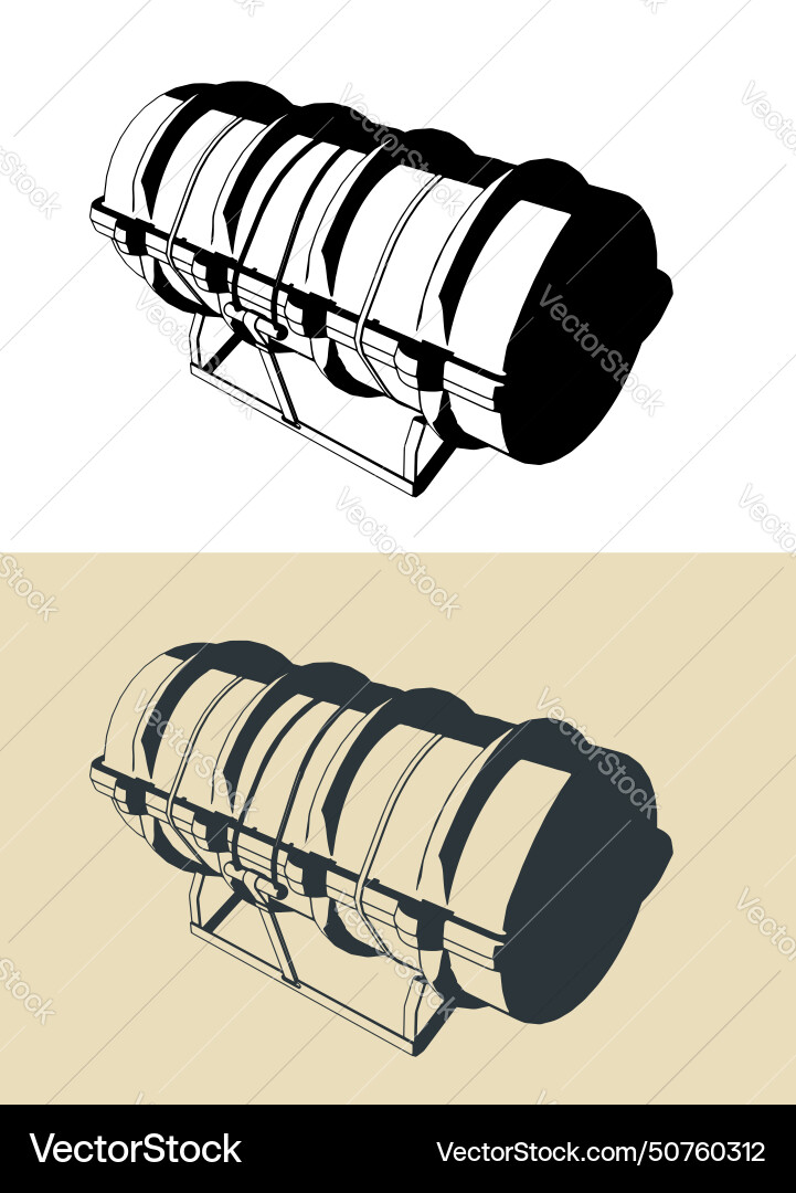 Container with life raft Royalty Free Vector Image