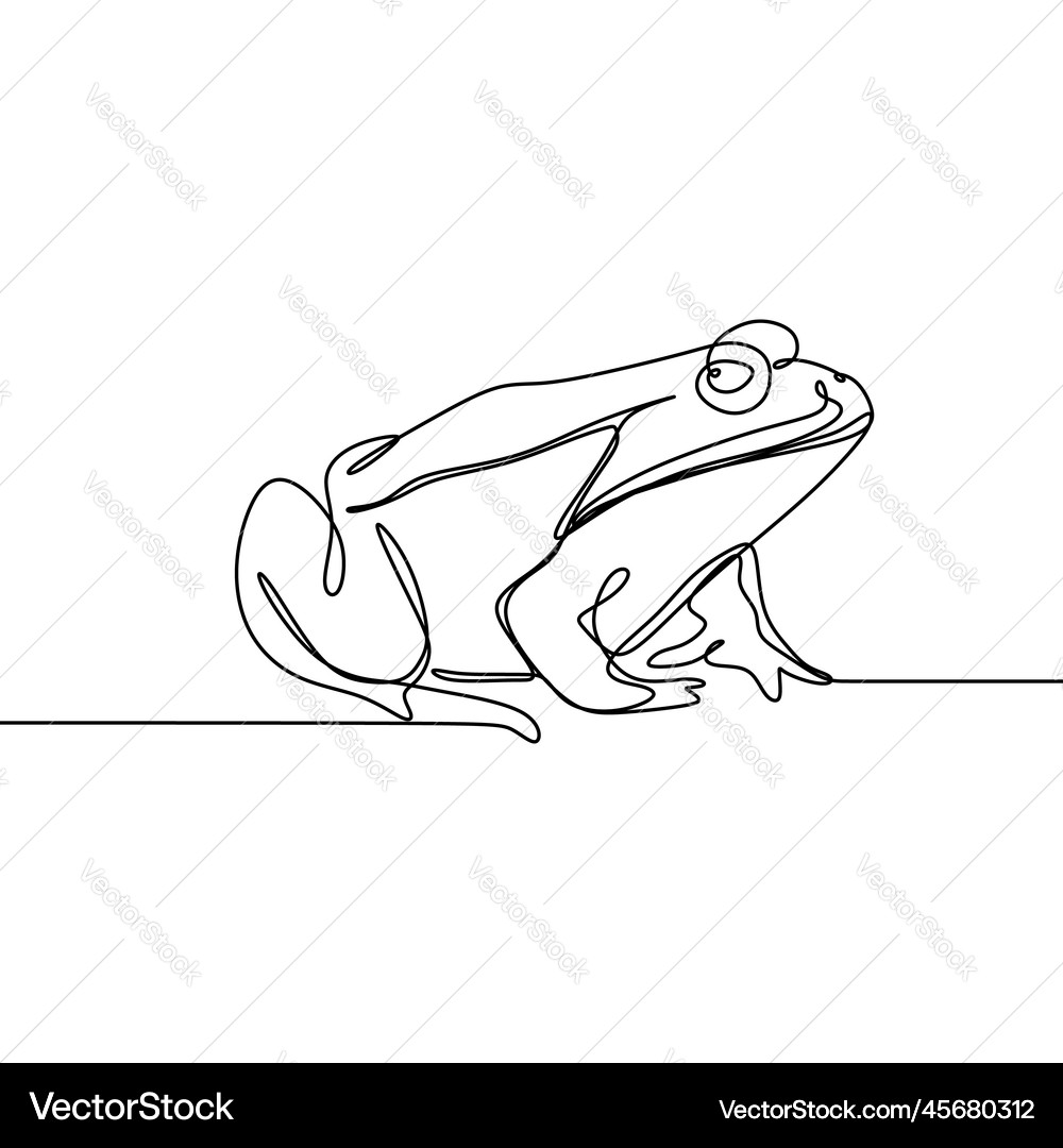 Continuous line drawing of frog future minimalism Vector Image