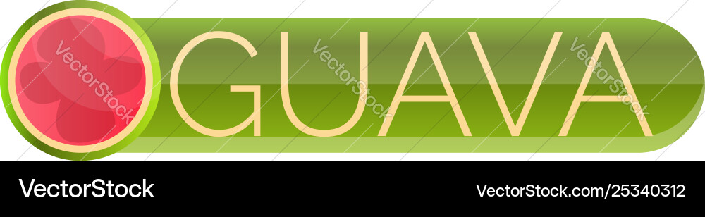 Cutted guava logo cartoon style Royalty Free Vector Image