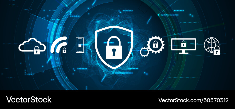 Cyber security and information or network Vector Image