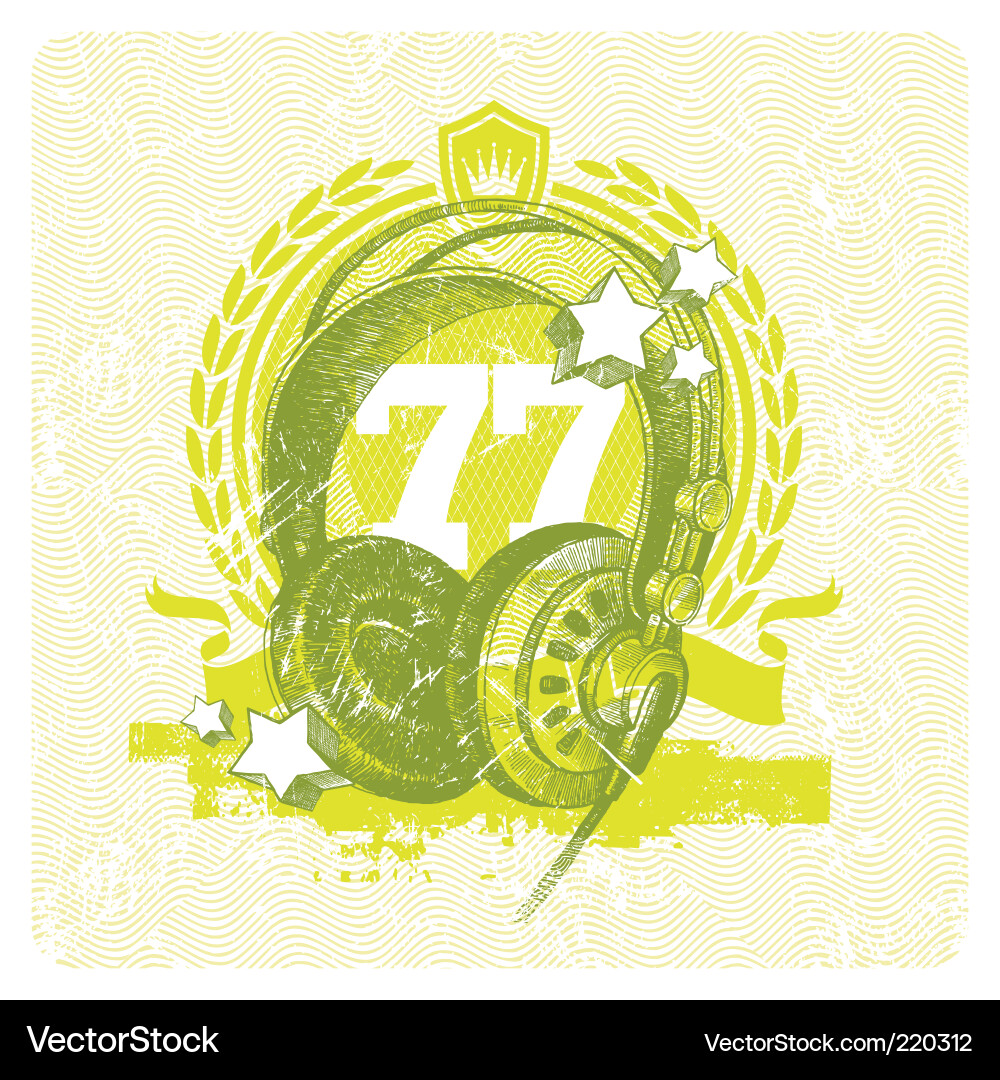 Dj studio headphones Royalty Free Vector Image