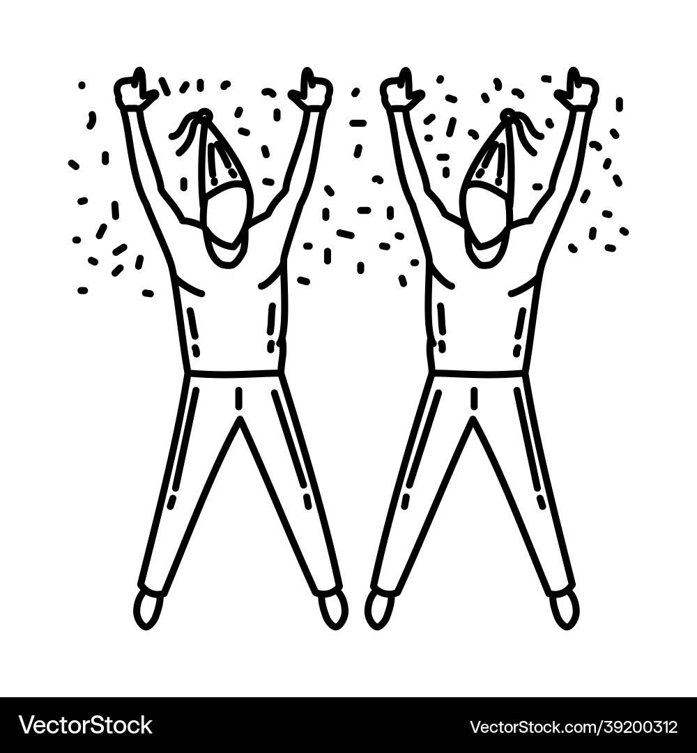 Happy icon doodle hand drawn or outline style Vector Image