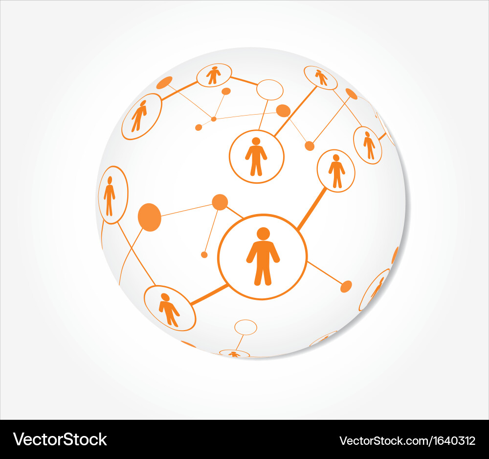 Human connection in a sphere Royalty Free Vector Image