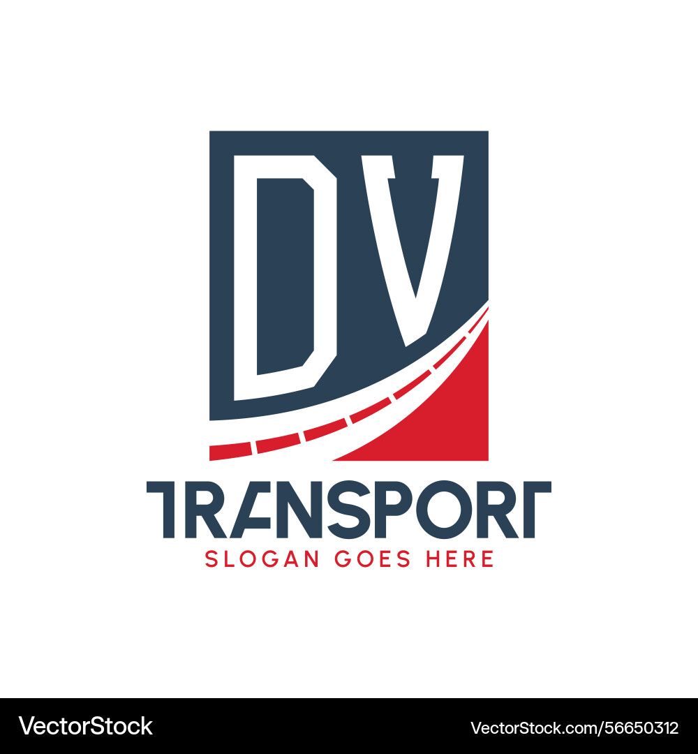 Letter dv transport logo design modern road Vector Image
