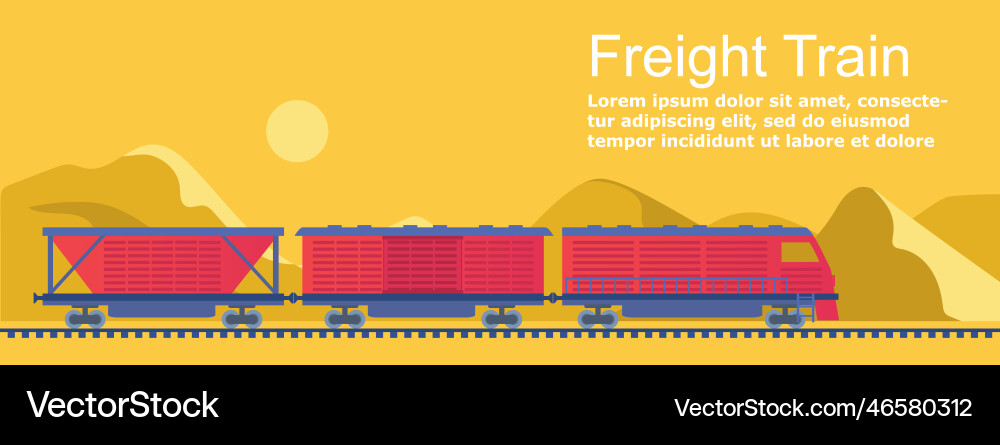 Logistic banner with train Royalty Free Vector Image