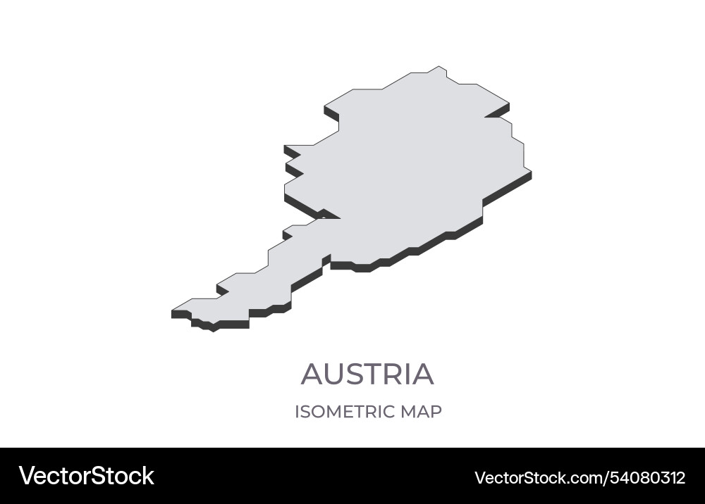 Map of the austria in simple isometric form Vector Image