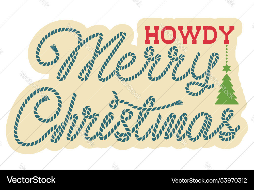 Merry christmas howdy symbol Royalty Free Vector Image