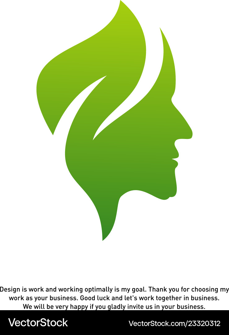 Nature brain logo design concept mind Royalty Free Vector