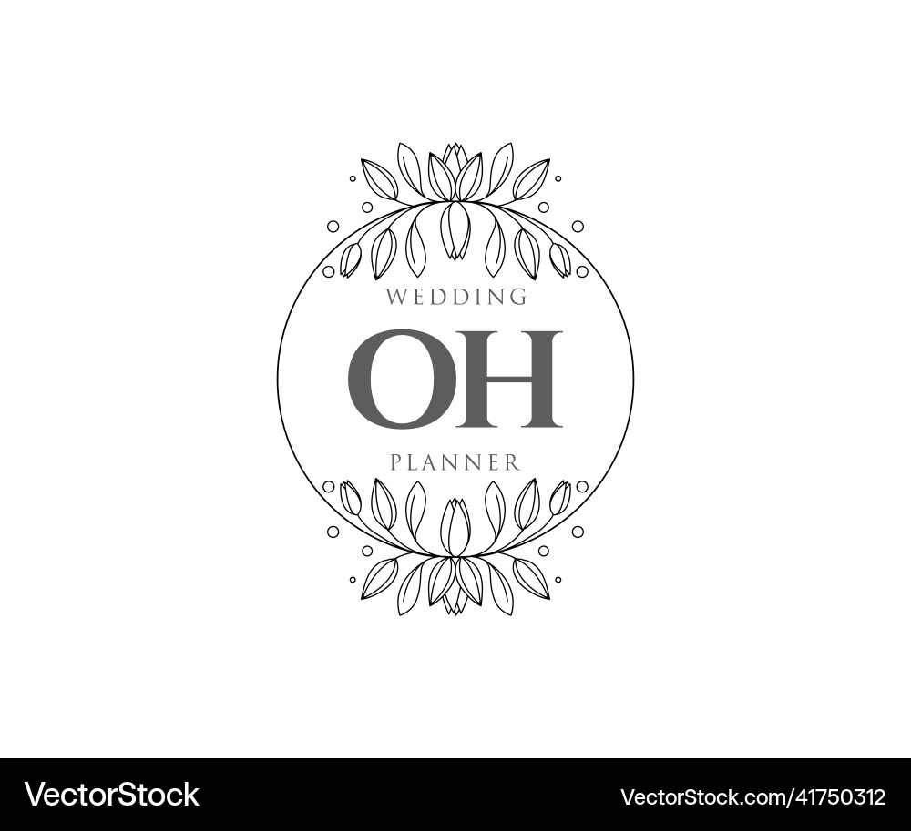 Oh initials letter wedding monogram logos Vector Image