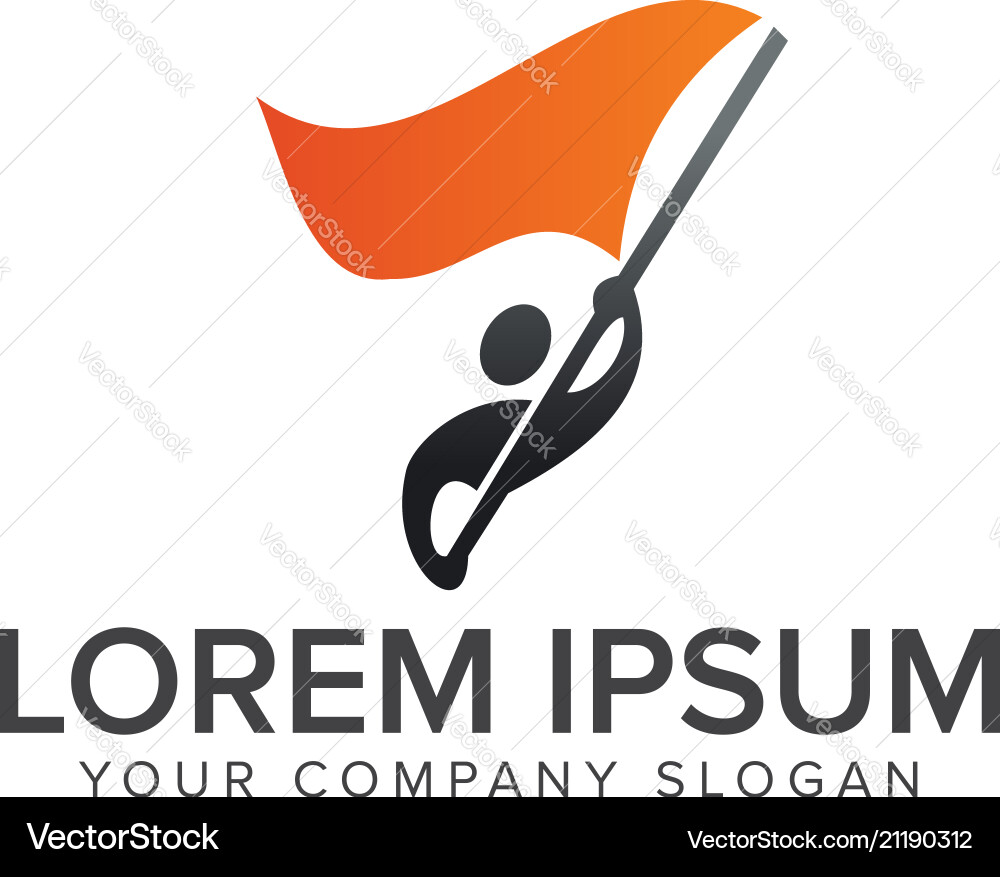People with flag logosfreedom logo design concept Vector Image