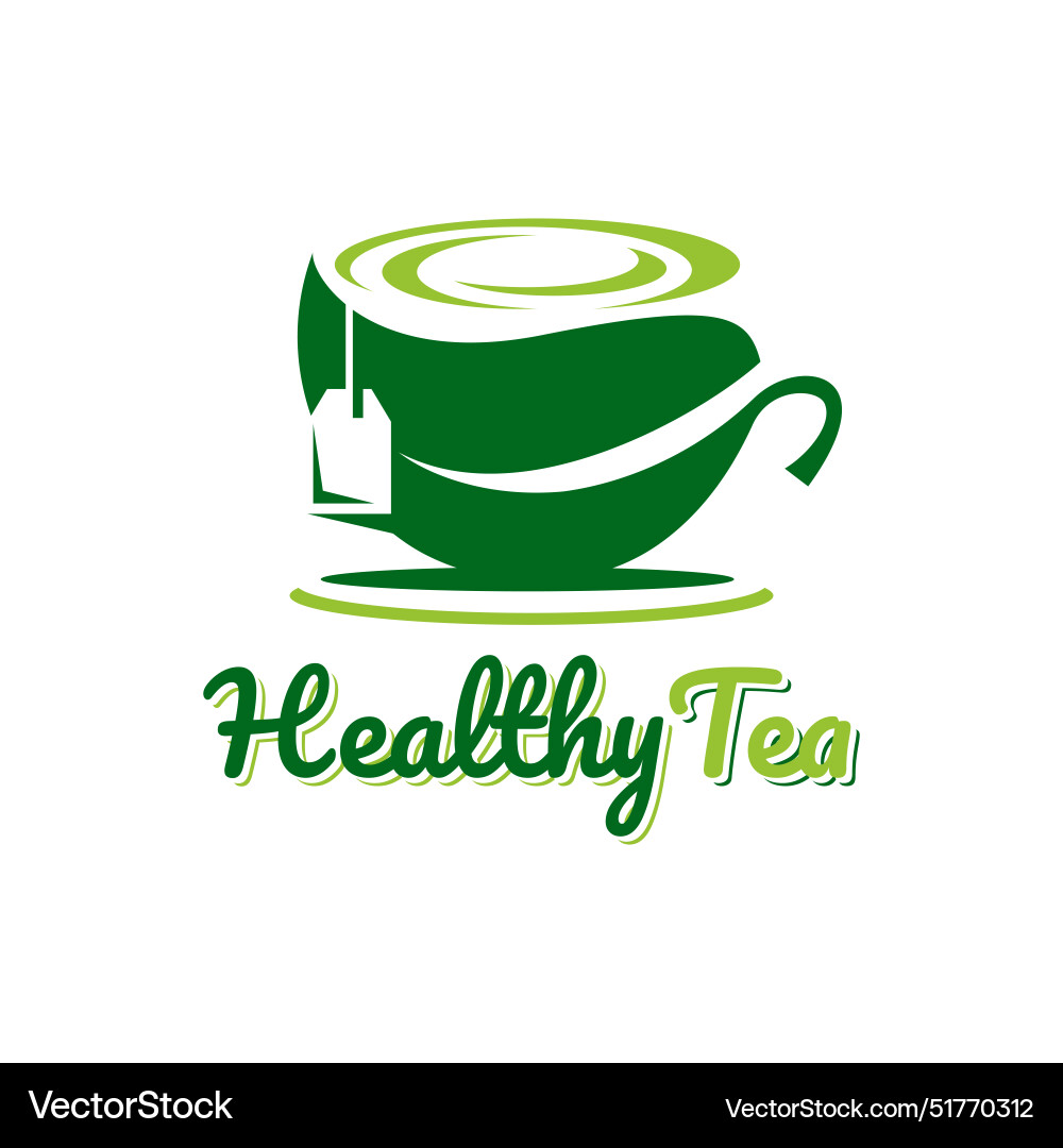 Tea in a cup logo design minimalist Royalty Free Vector