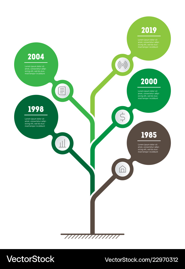 Vertical timeline infographics the tree Royalty Free Vector