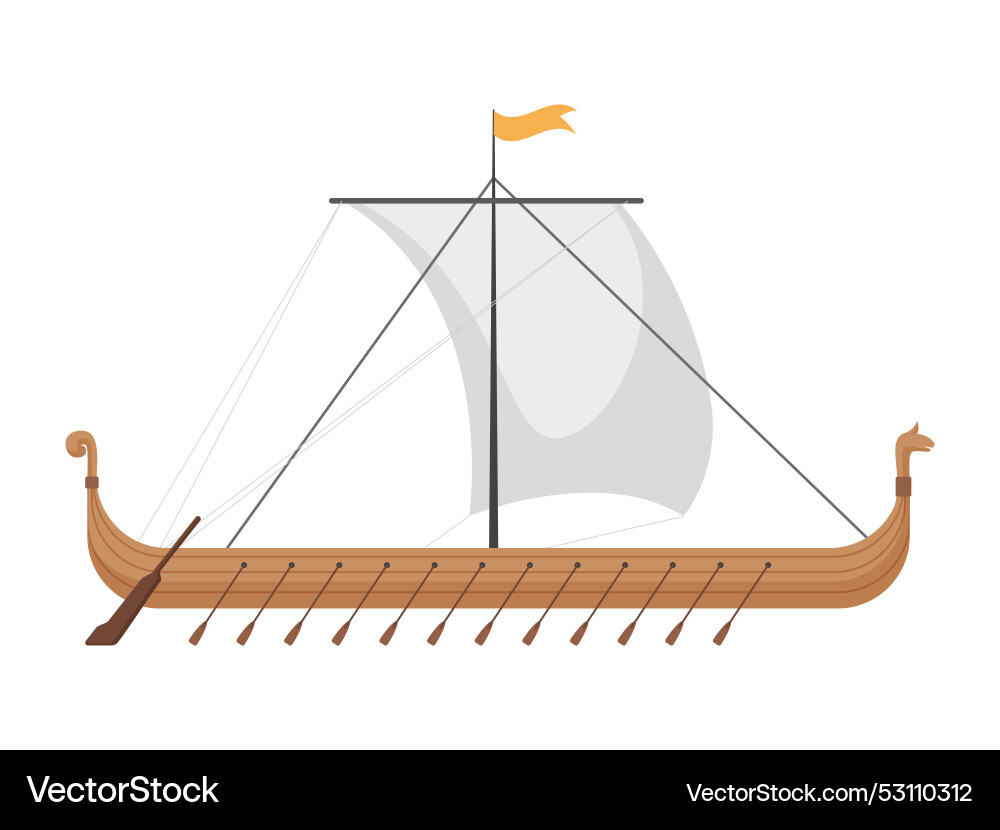 Viking ship isolated Royalty Free Vector Image