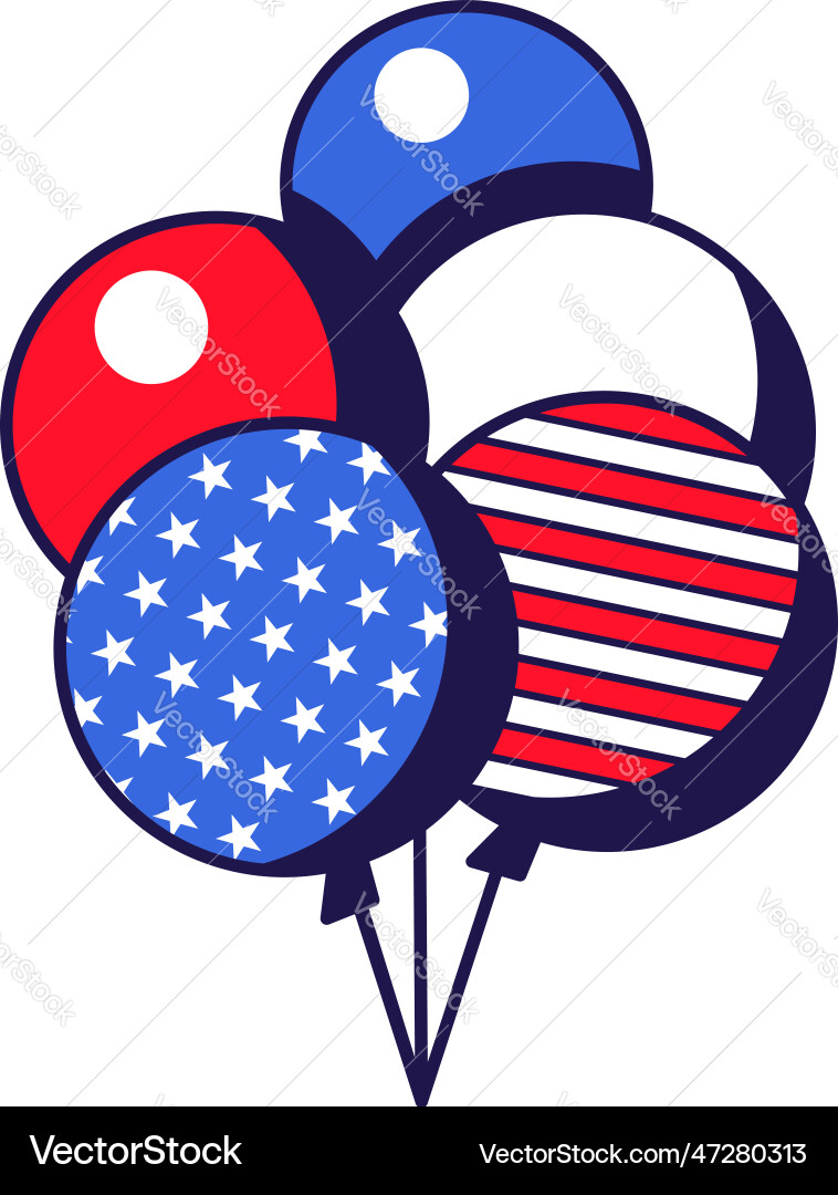 American Flag Ballons festliche Set Lizenzfreier Vektor