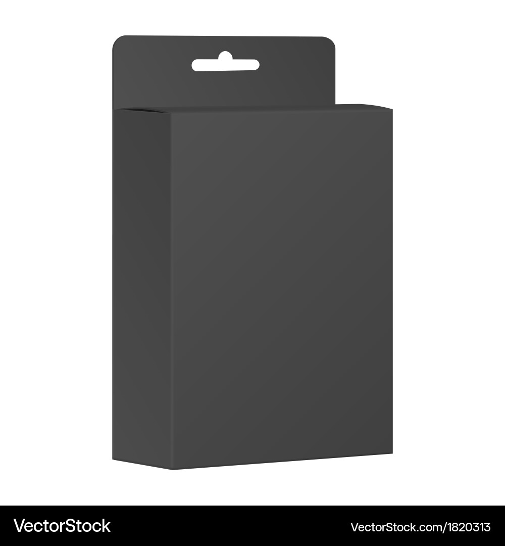 Blank black product package box Royalty Free Vector Image
