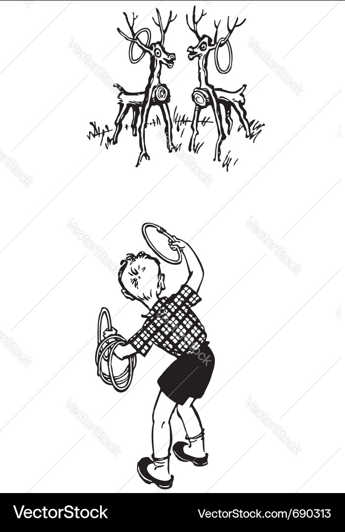 Boy throwing a ring Royalty Free Vector Image - VectorStock